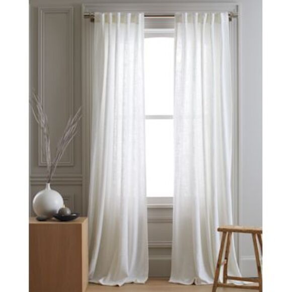 Quince | Accents | Quince Home Cotton Sheer Curtain Set Of 2 White ...